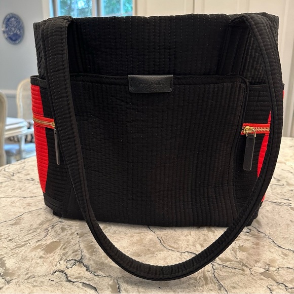 Vera Bradley | Bags | Vera Bradley Iconic Deluxe Vera Tote In Black And ...